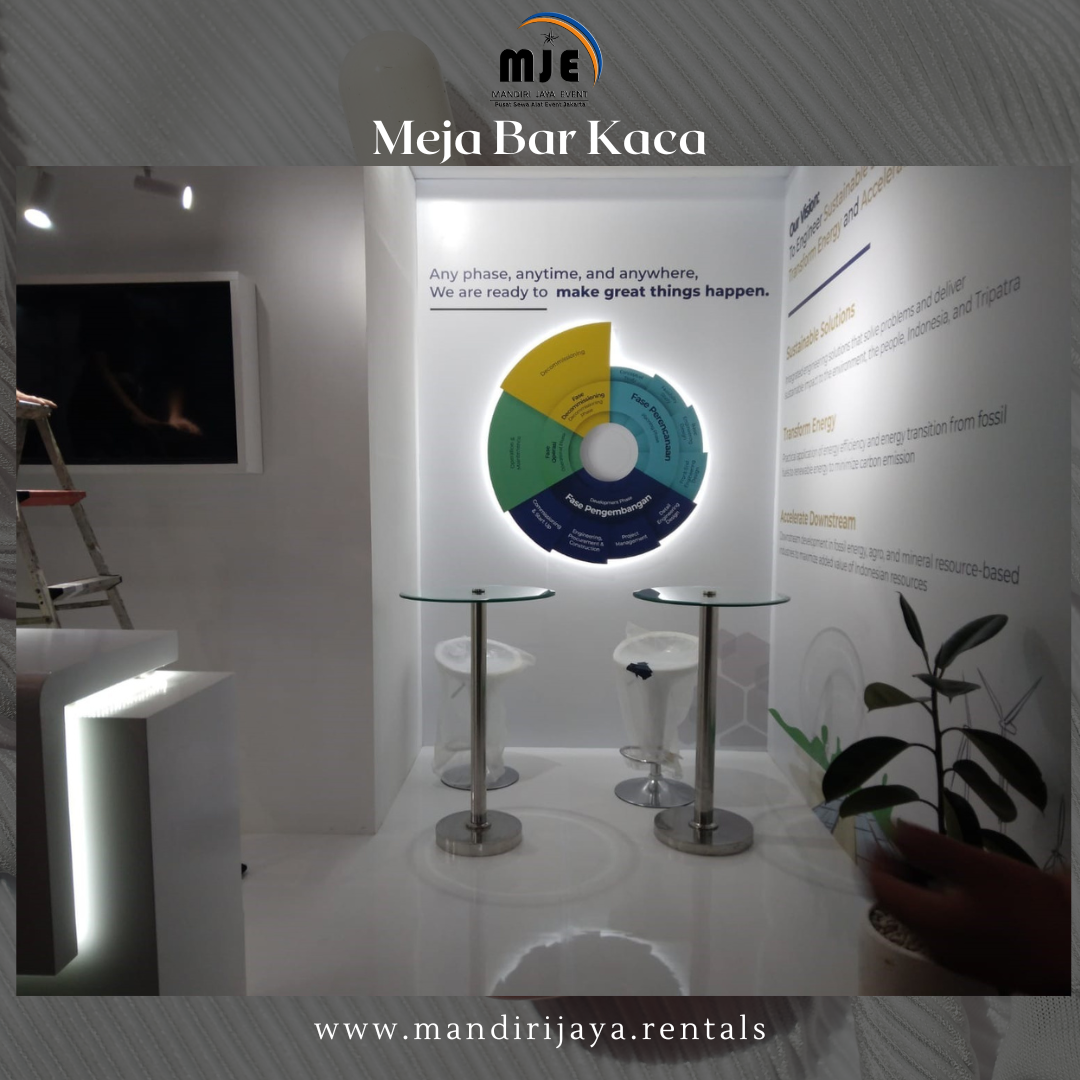 Gudang Sewa Meja Bar Bundar Kaca Jakarta Selatan