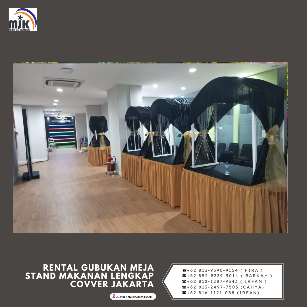 Rental Gubukan Meja Stand Makanan Lengkap Covver Jakarta